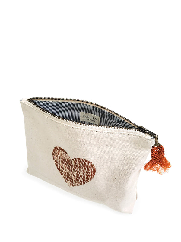 Hand Screen Printed Cotton Canvas Pouch - Love – BestBasedNutrution.com